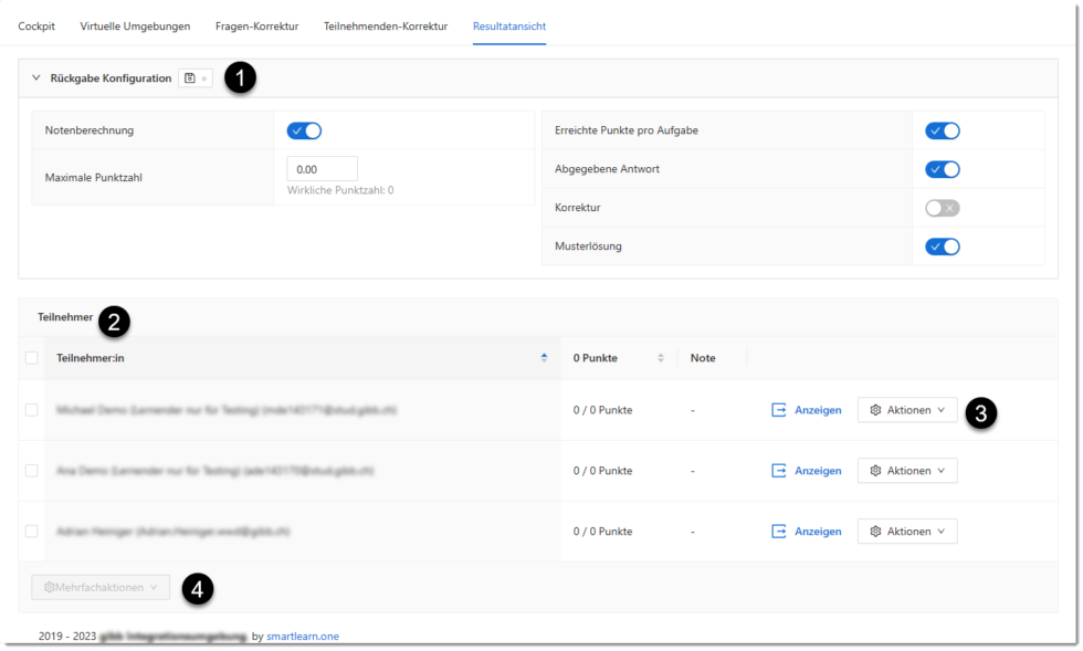 smartlearn – Cockpit Durchführungen