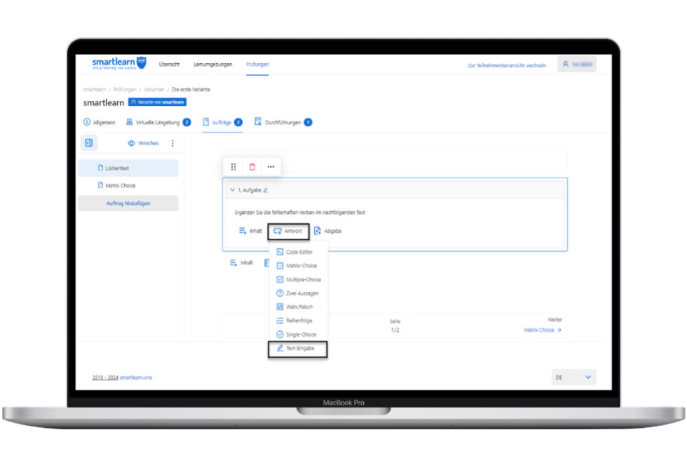 smartlearn – Lückentexte