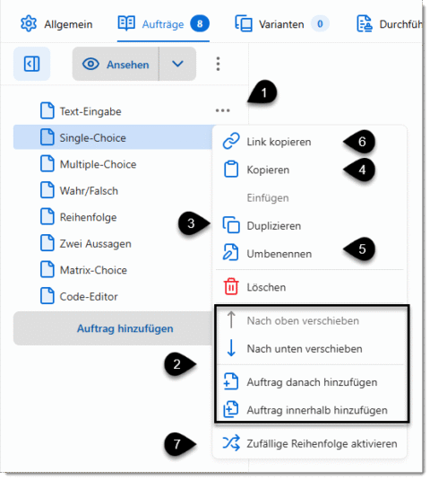 smartlearn – Auftragseditor